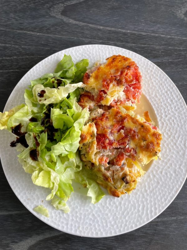 Gratin de pâtisson, courgettes, tomates - Blette comme Chou